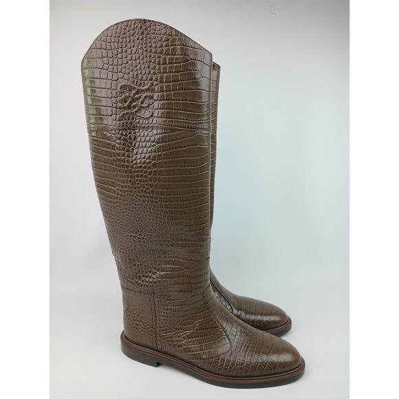 Fendi | Shoes | Fendi Womens Brown Karligraphy Logo Croc Embossed ...